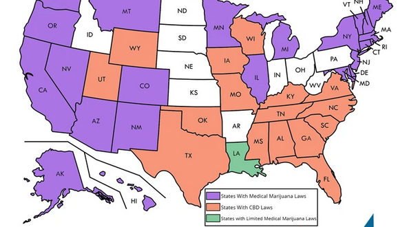 Map: States with Medical Marijuana Laws